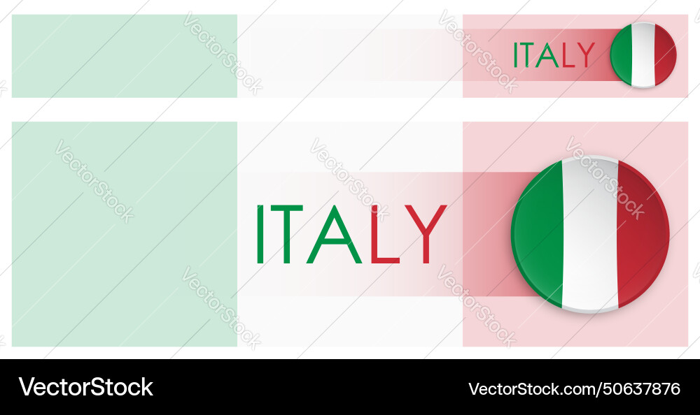 Italien Flagge horizontale Web-Banner in modern Vektorbild