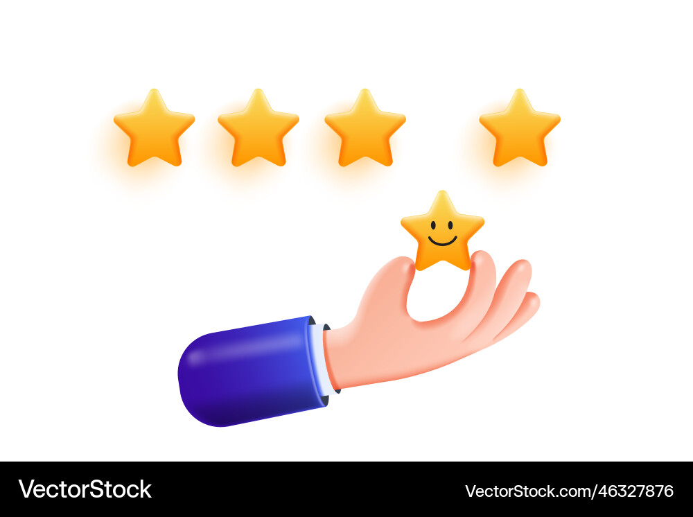 Modern 3d of rating concept Royalty Free Vector Image