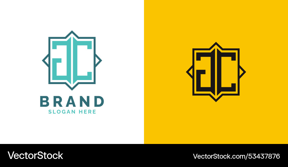Modern jc monogram logo design initial letter Vector Image