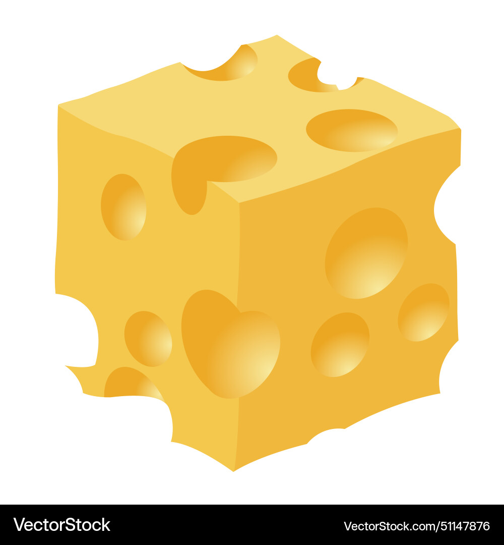 Piece of cheese Royalty Free Vector Image - VectorStock