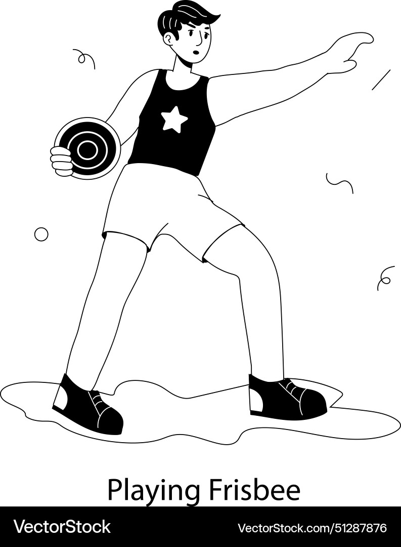 Playing frisbee Royalty Free Vector Image - VectorStock