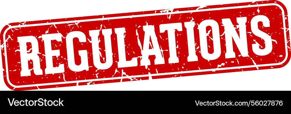 Regulations rectangular sign regulations stamp Vector Image