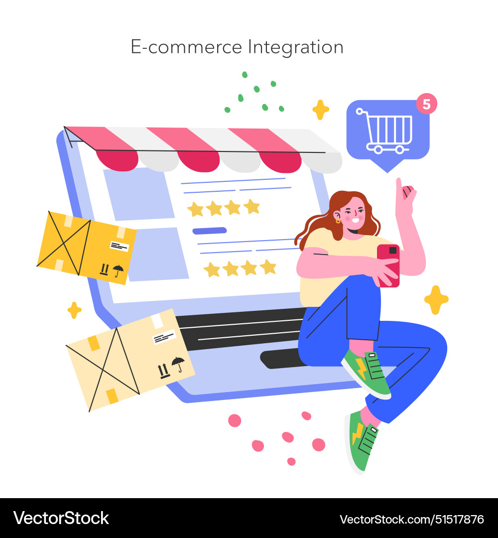 Retail tech flat Royalty Free Vector Image - VectorStock