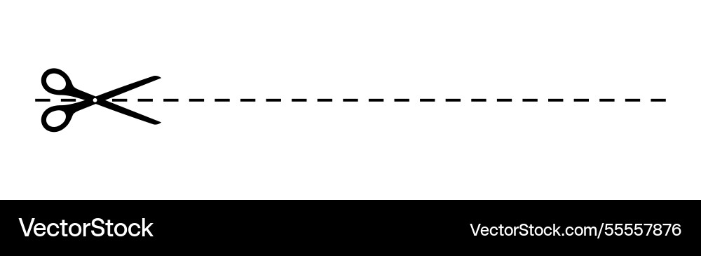 Scissor with dash cut line black dots border Vector Image