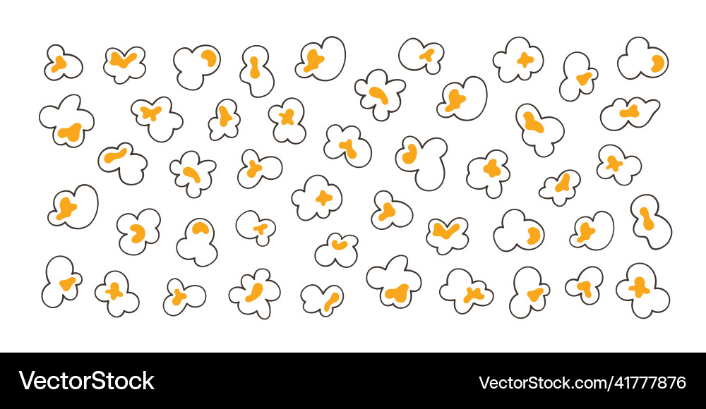 Seamless pattern with popcorn hand drawn pop corn Vector Image