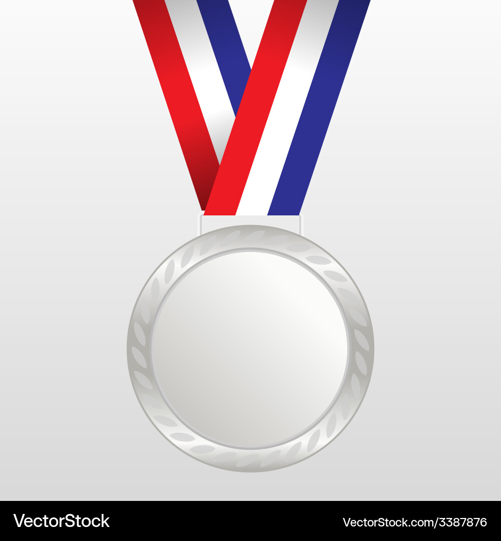 Silver medal winners on the tape Royalty Free Vector Image
