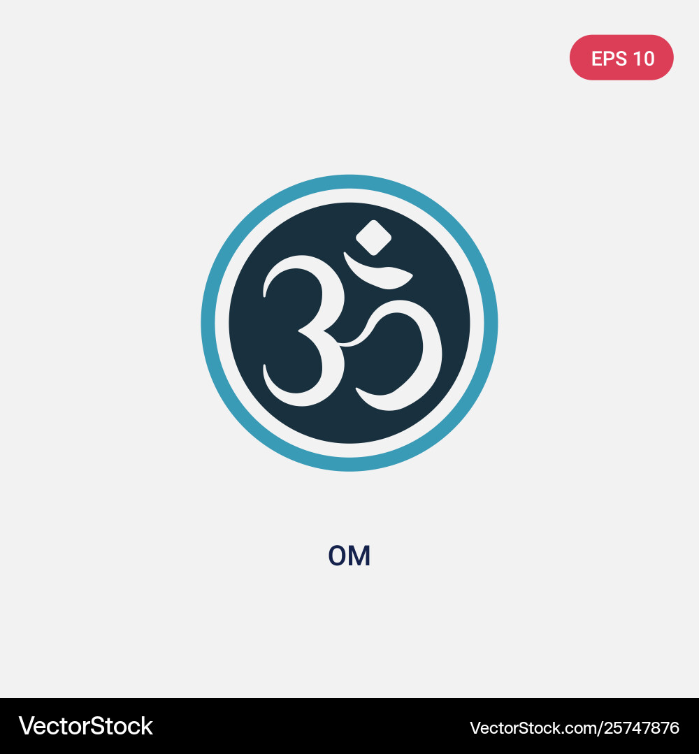 Zwei Farb-om-Symbol aus dem Religionskonzept isoliert