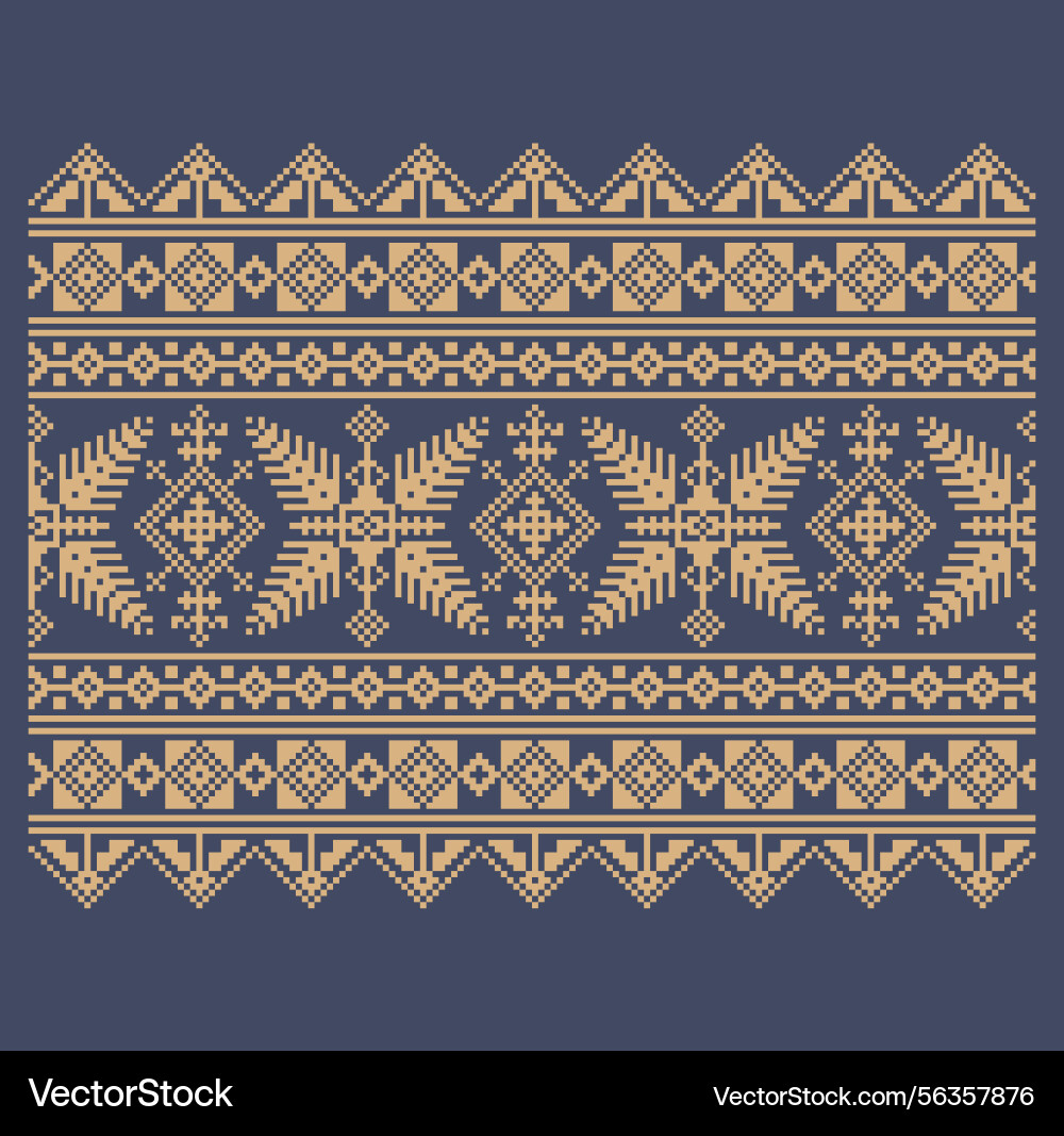 Ukrainian border pattern element stencil for Vector Image