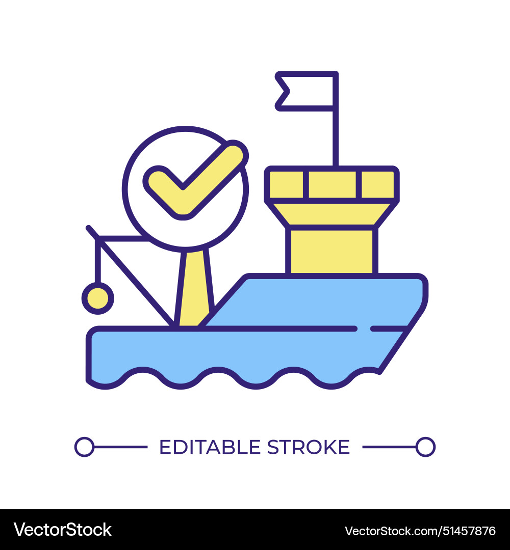 Vessel registry rgb color icon Royalty Free Vector Image