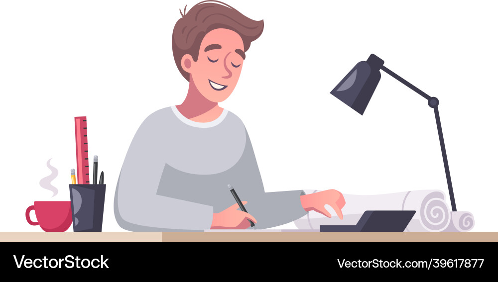 Cartoon architect Royalty Free Vector Image - VectorStock