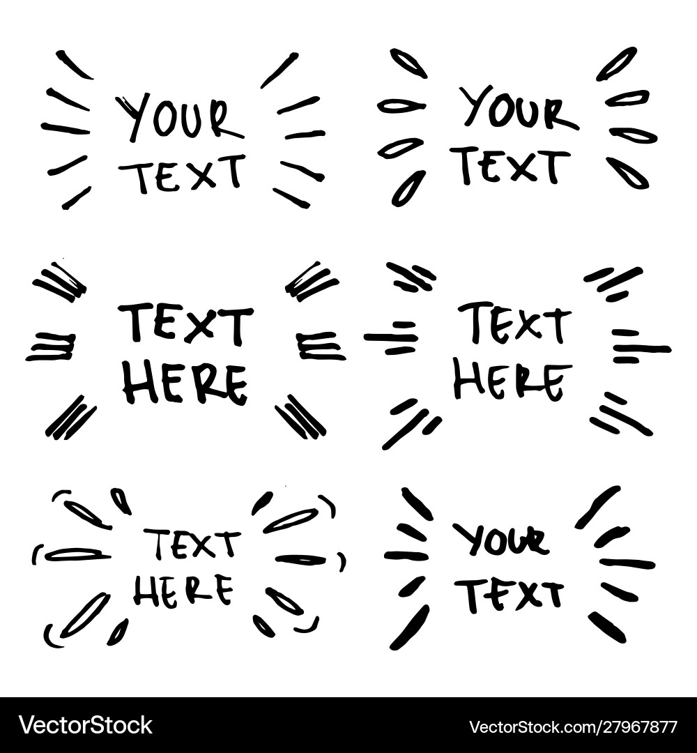 Hand drawn collection text emphasis Royalty Free Vector