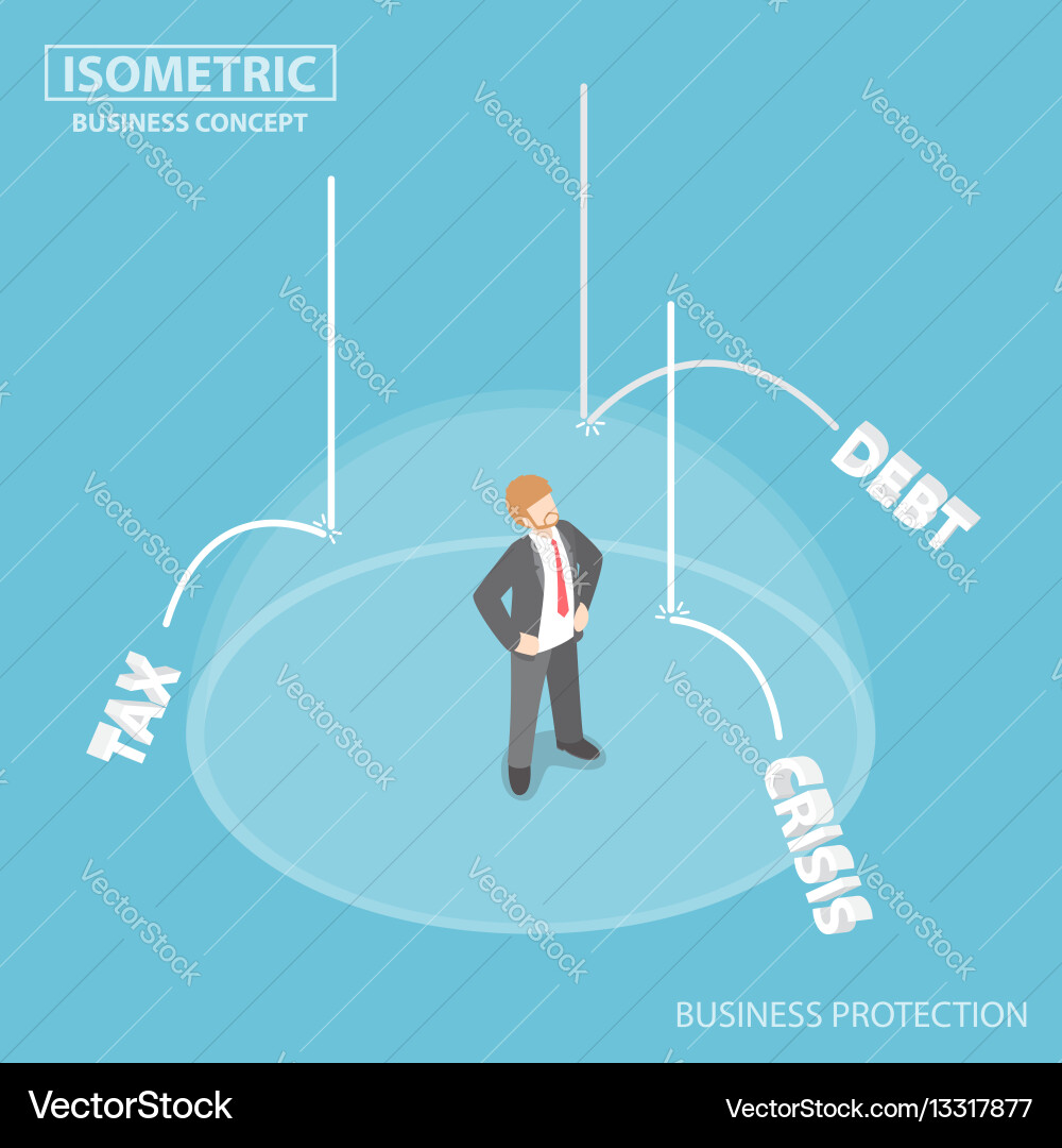 Invisible shield protect businessman from Vector Image