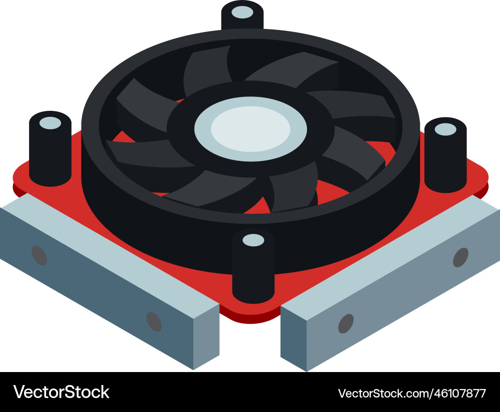 Isometric fan semiconductor composition Royalty Free Vector