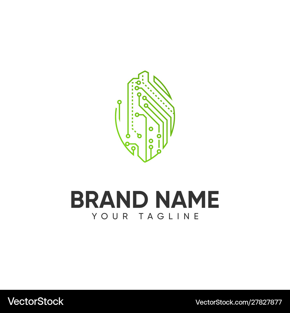 Leaf technology logo Royalty Free Vector Image