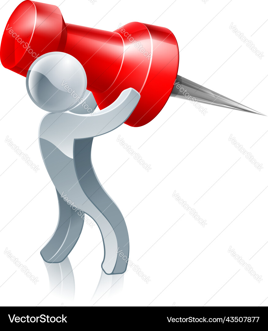 Map pin tack man Royalty Free Vector Image - VectorStock