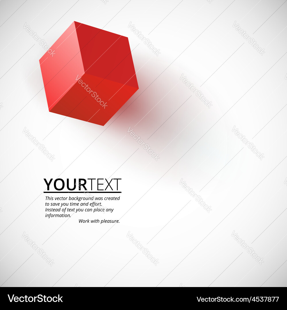Red cube background Royalty Free Vector Image - VectorStock