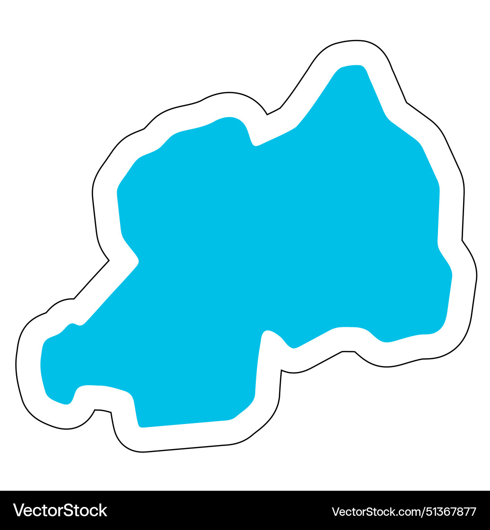 Rwanda country map sticker Royalty Free Vector Image
