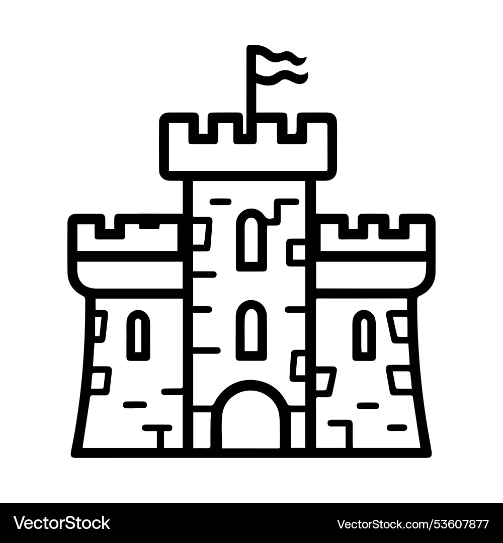 Castle with Moat and Drawbridge Vector Images (over 110)