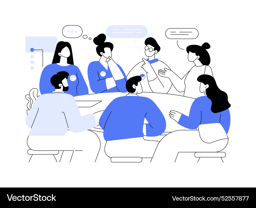 Society meeting isolated cartoon Royalty Free Vector Image