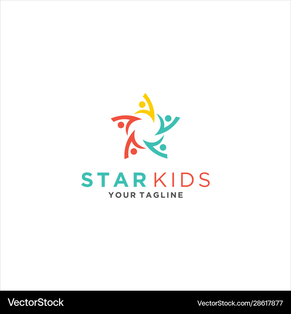 Star kids logo design template Royalty Free Vector Image