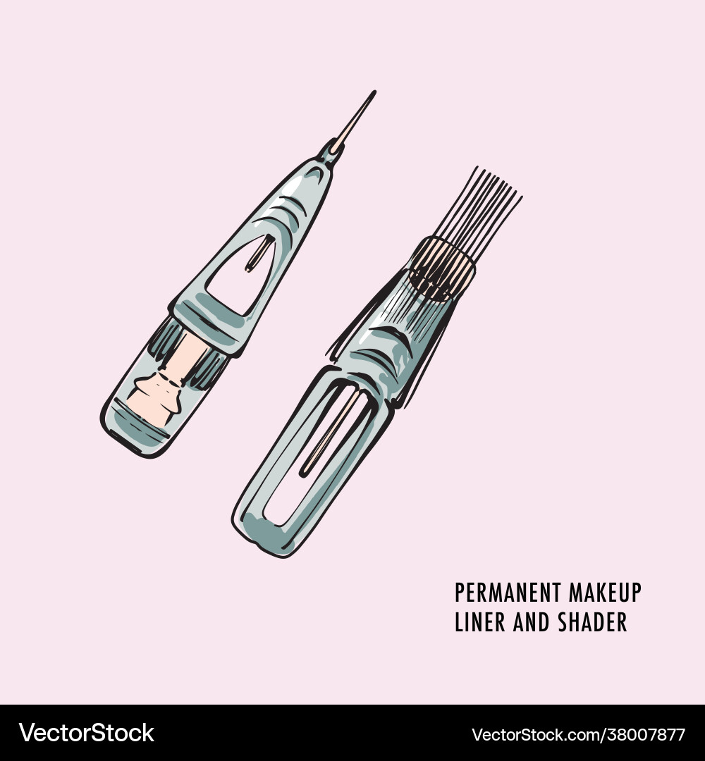 Tattoo needle shader and liner Royalty Free Vector Image