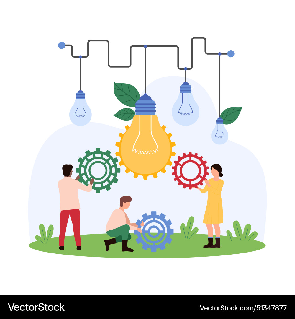 Teamwork for business product improvement project Vector Image