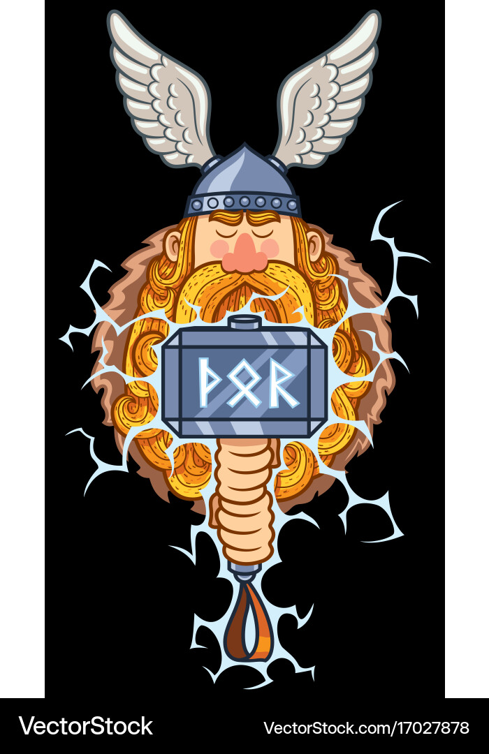 Thor - Norse God Portrait Royalty Free Vector Image