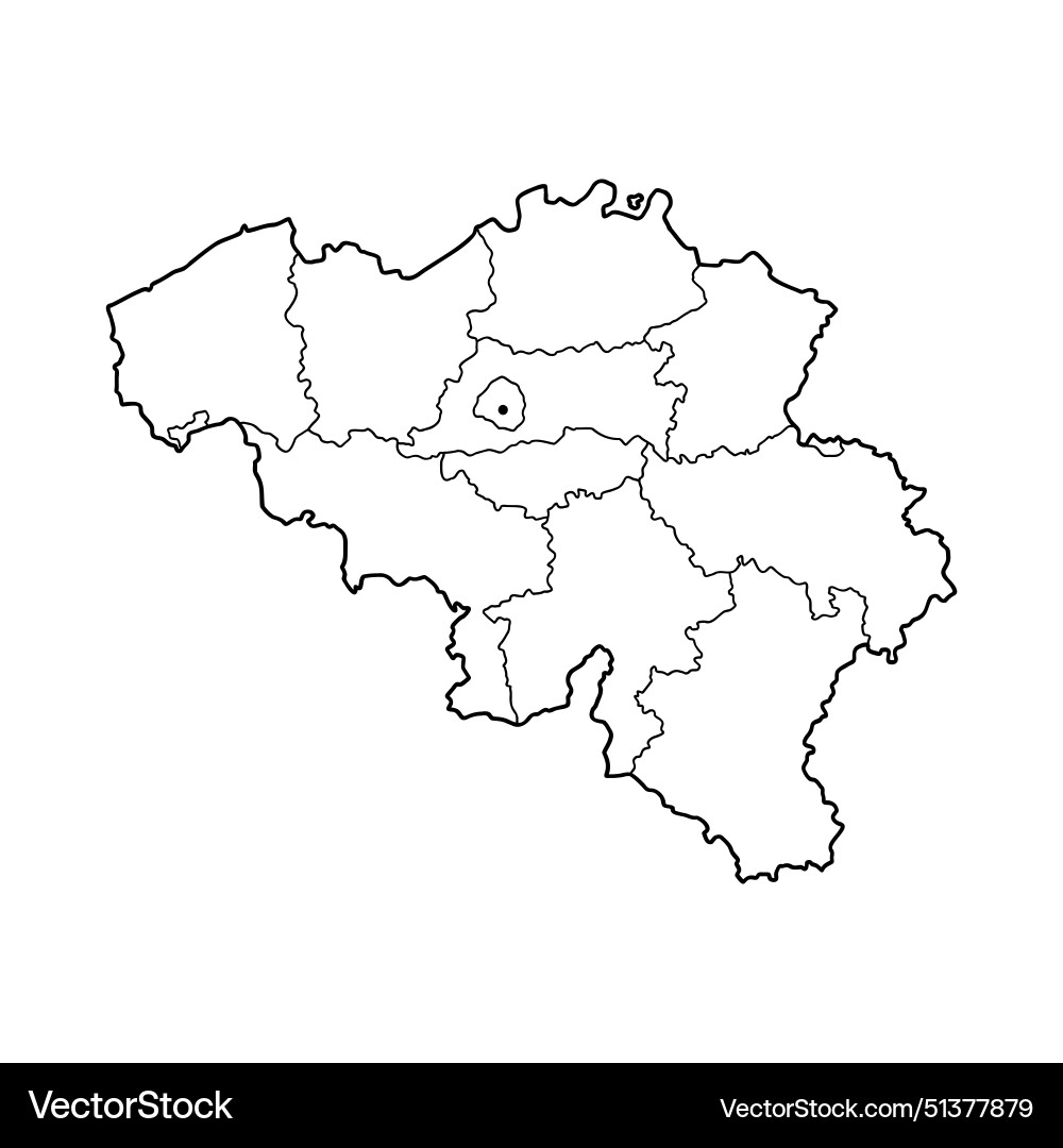 Belgium sketch outline map isolated on white Vector Image