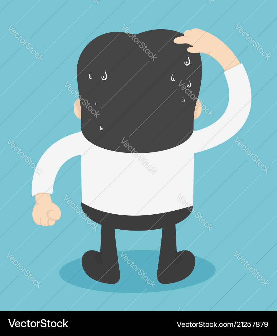 Businessman Scratching Head - Cartoon Royalty Free Vector