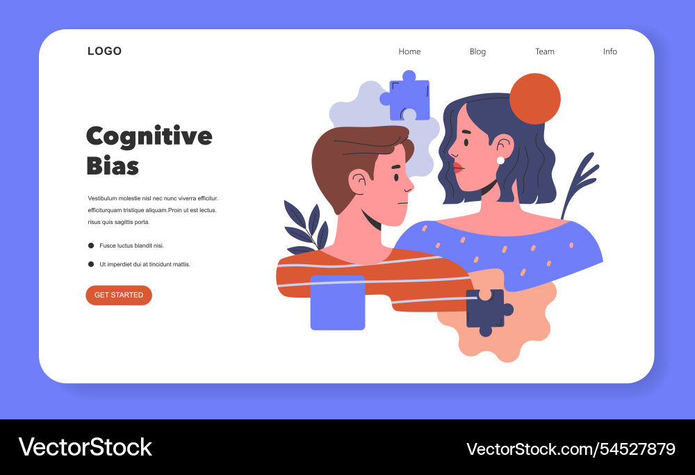 Cognitive bias flat Royalty Free Vector Image - VectorStock