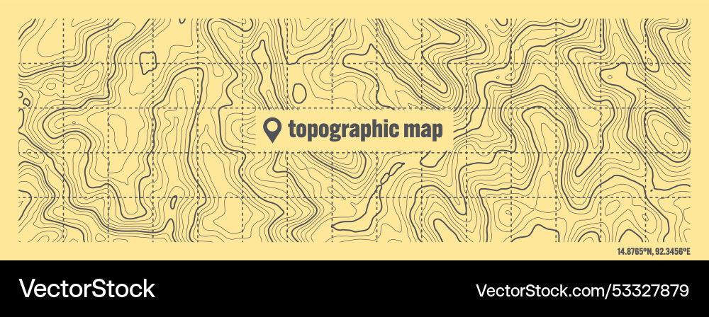 Colorful topographic map with contour lines Vector Image