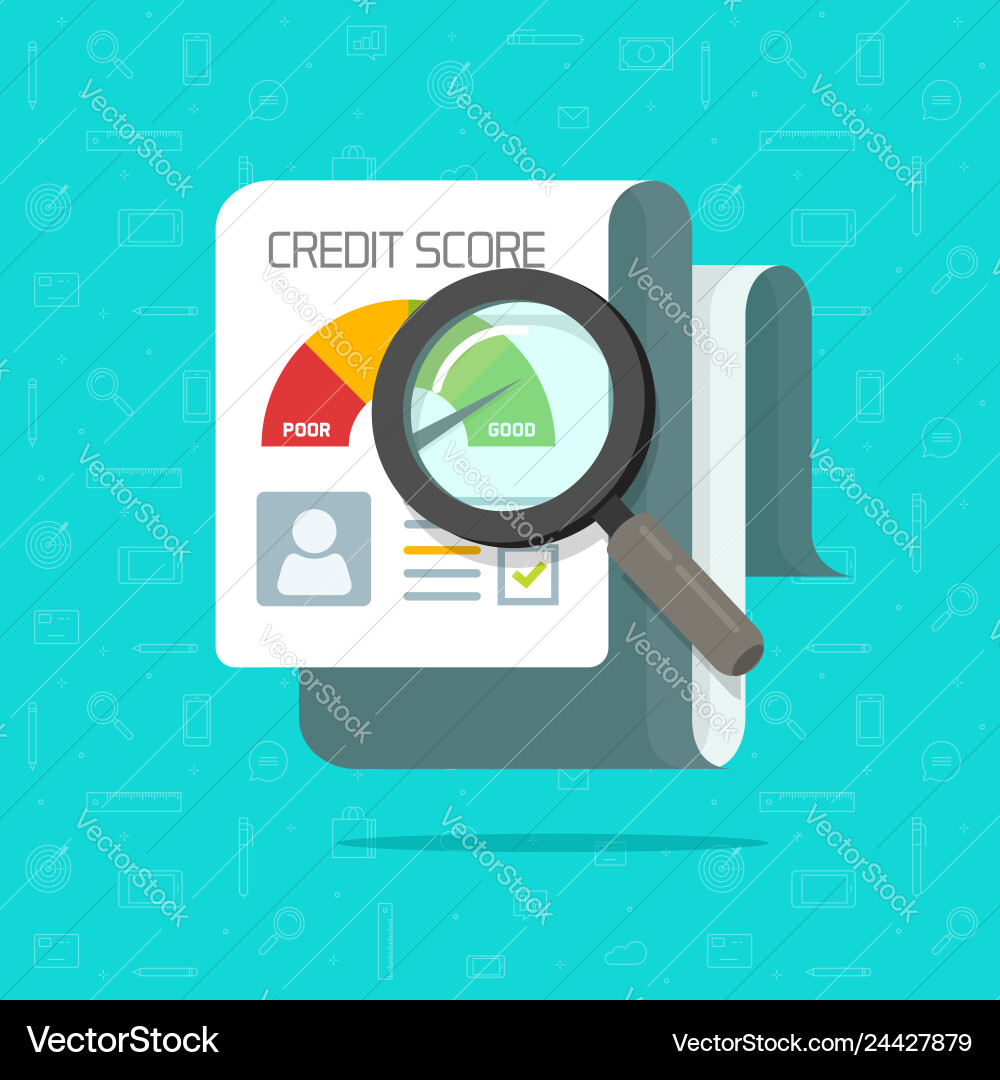 Credit Score Analysis Document Royalty Free Vector Image