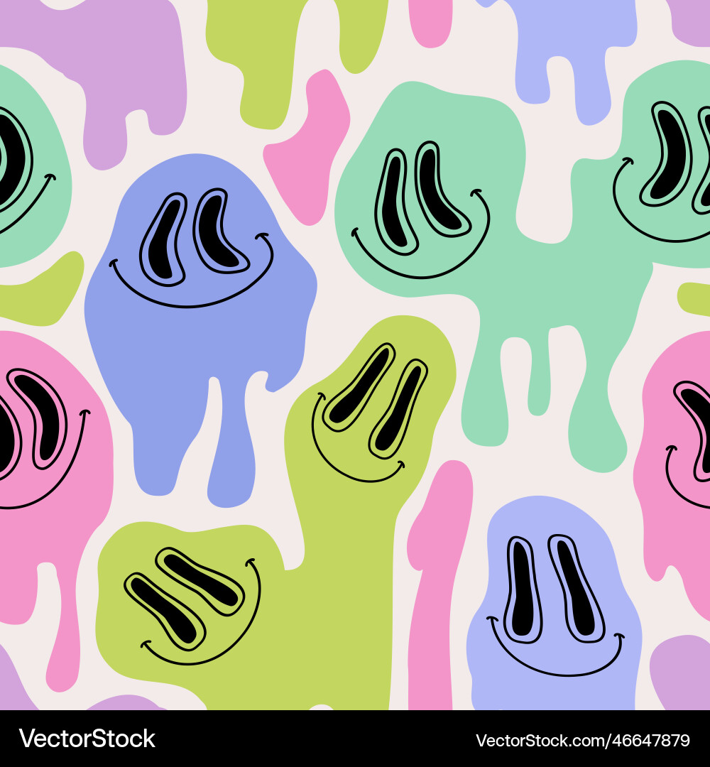 Dripping Smiley Pop Art Royalty Free Vector Image