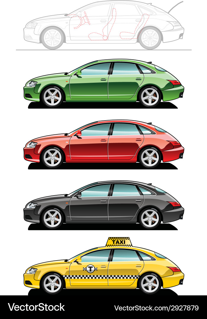 Fastback taxi Royalty Free Vector Image - VectorStock