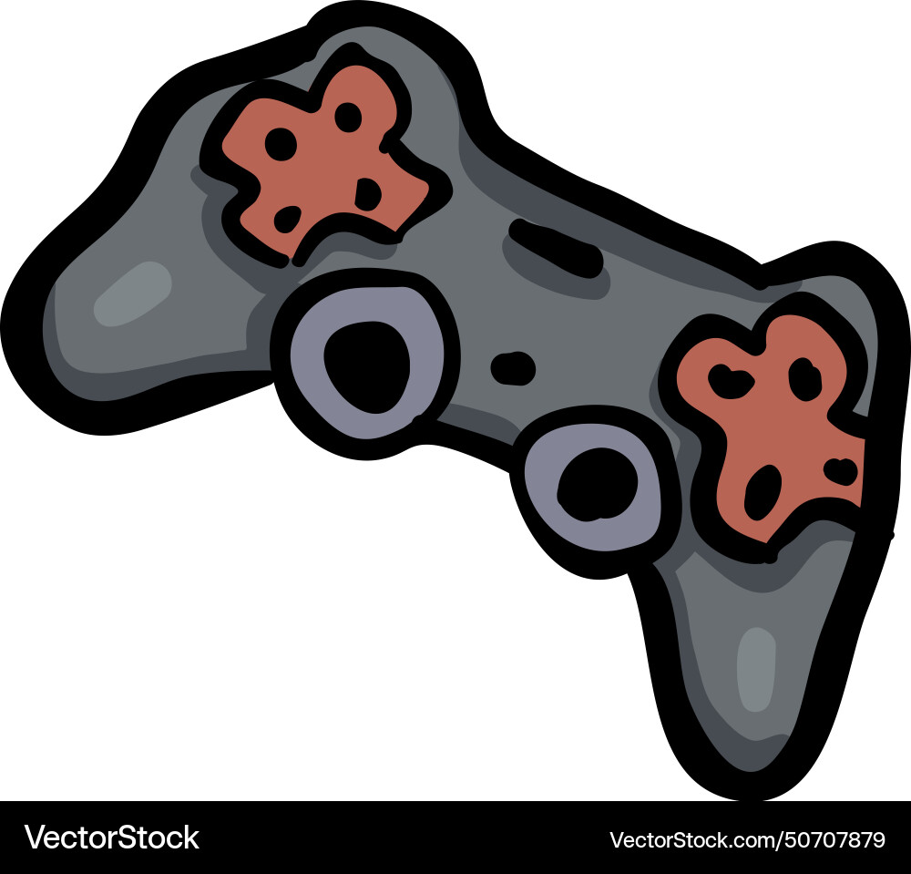 Gamepad hand drawn doodle icon Royalty Free Vector Image