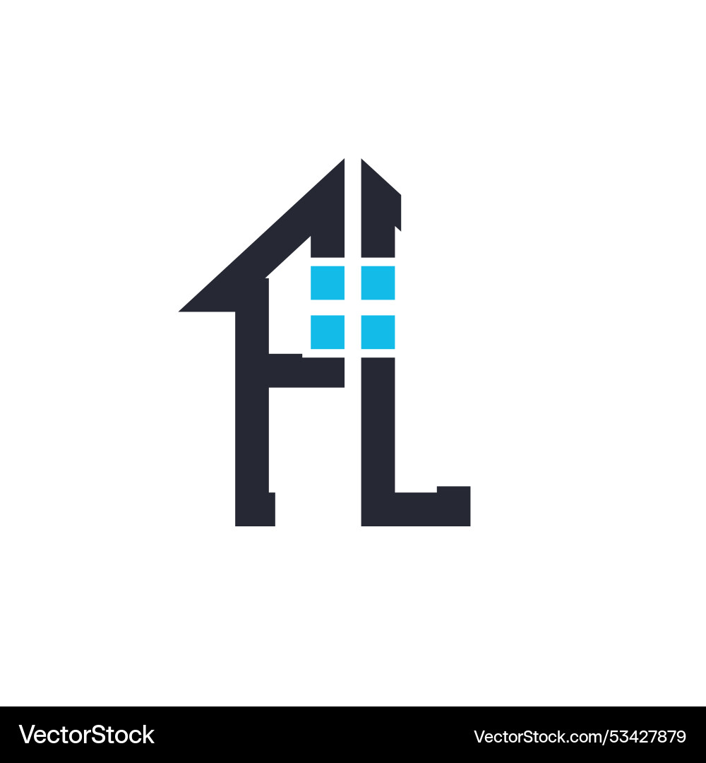 Initials pl house logo design creative letter Vector Image