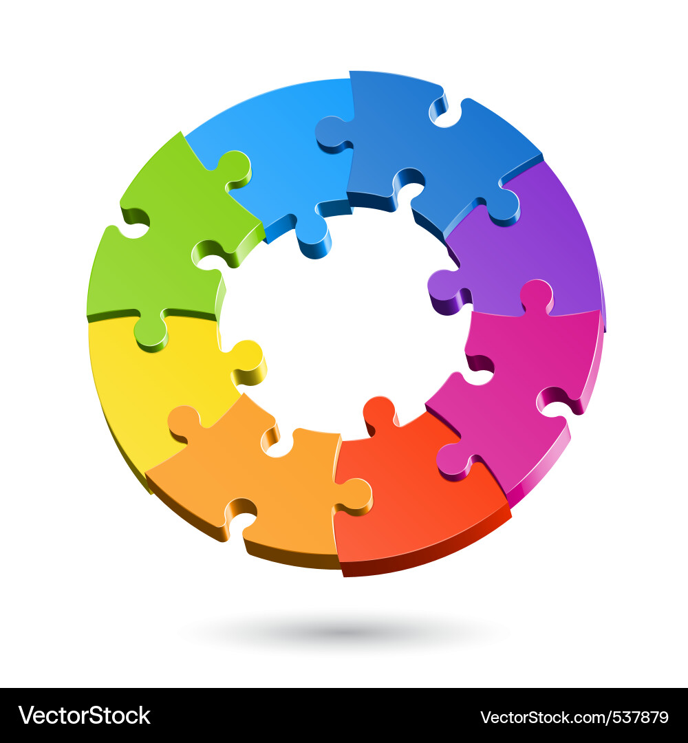 Jigsaw Puzzle Wheel Concept Royalty Free Vector Image