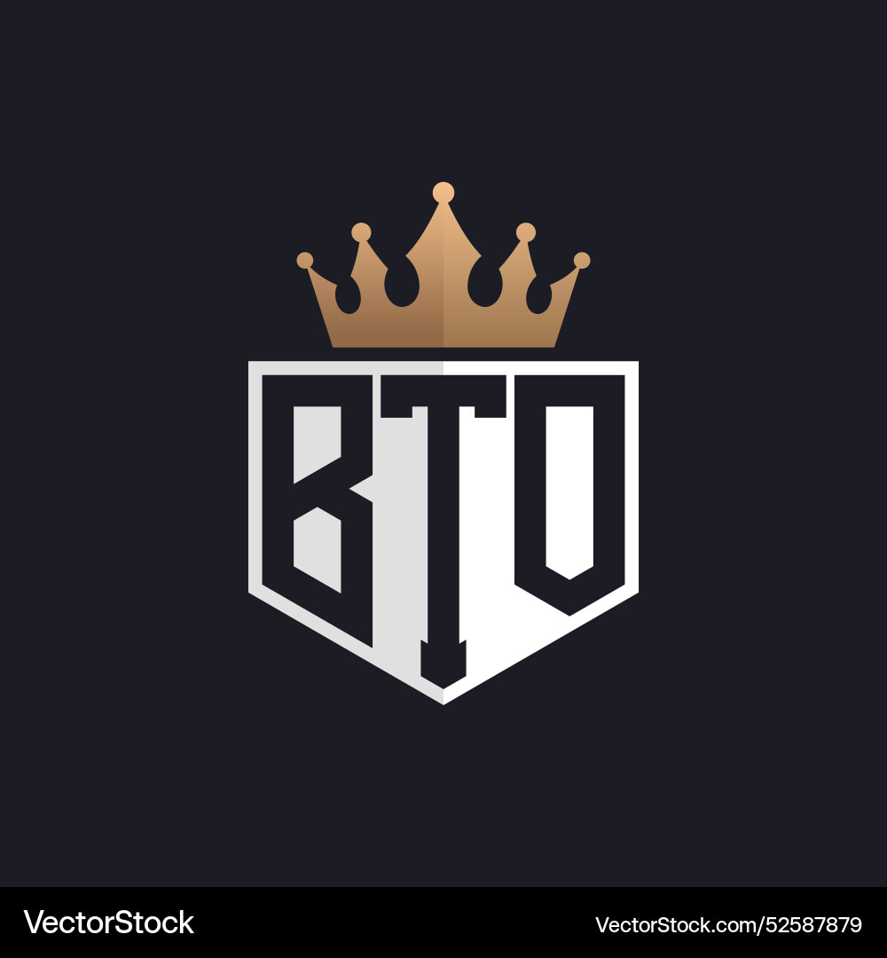 Luxury bto logo with crown elegant initials bto Vector Image