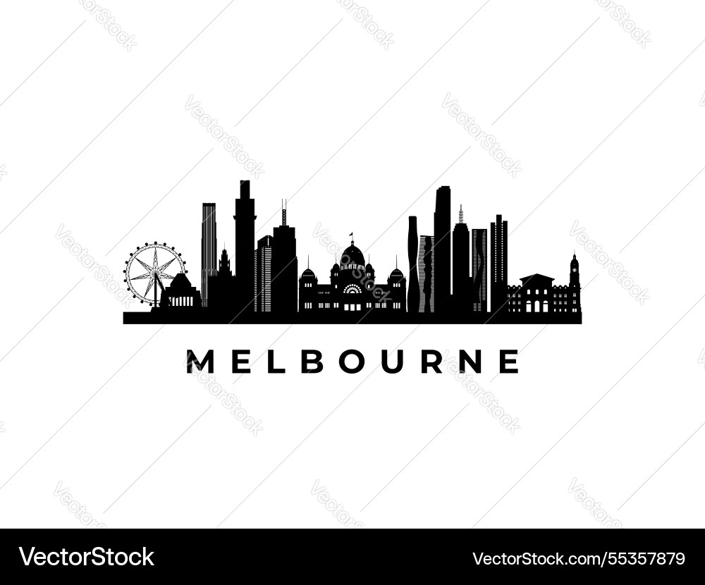 Melbourne skyline travel famous Royalty Free Vector Image