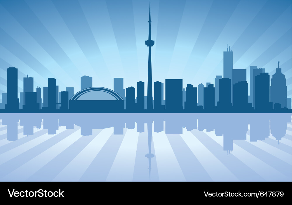 Toronto Skyline Reflection Royalty Free Vector Image