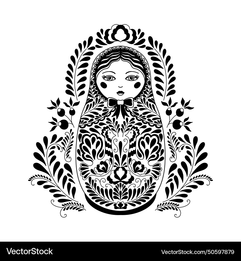 Traditional russian nesting doll matryoshka Vector Image