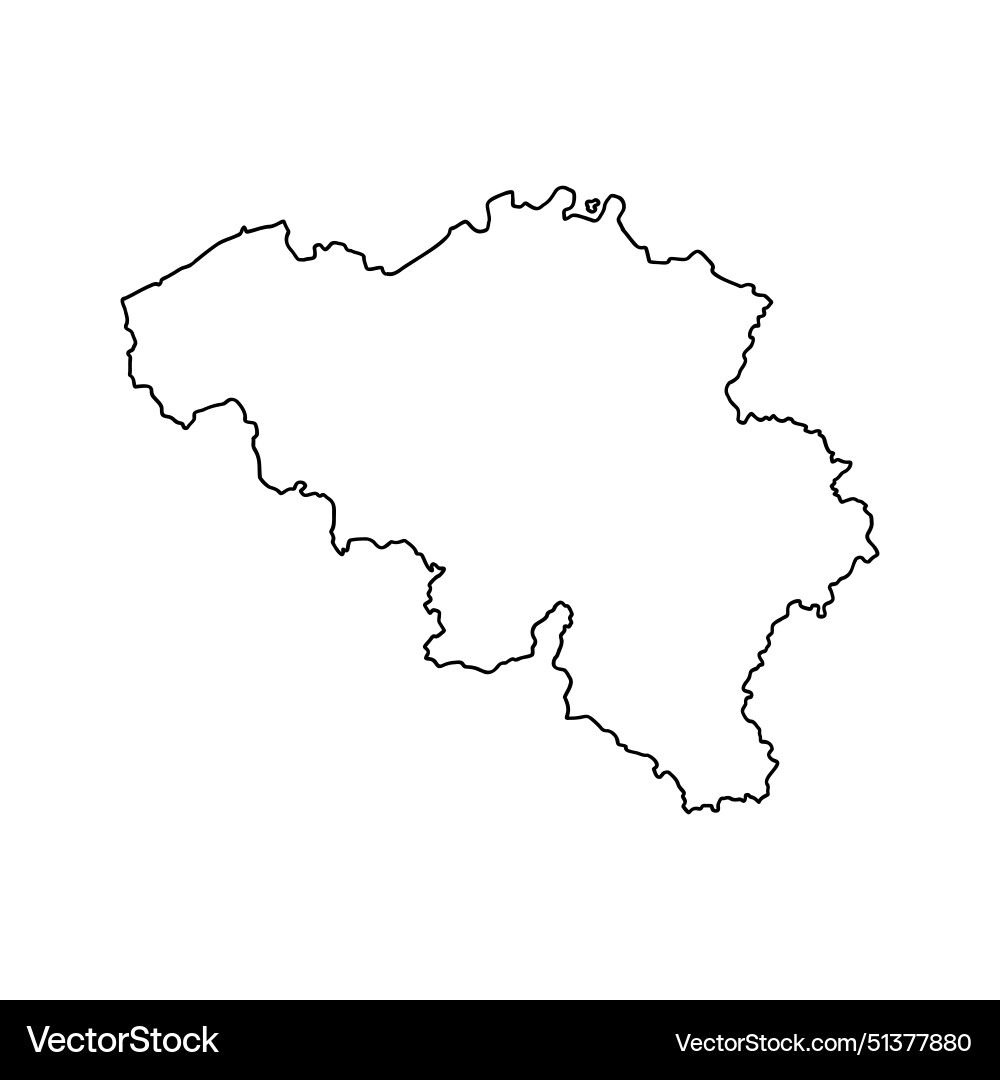 Belgium sketch outline map isolated on white Vector Image