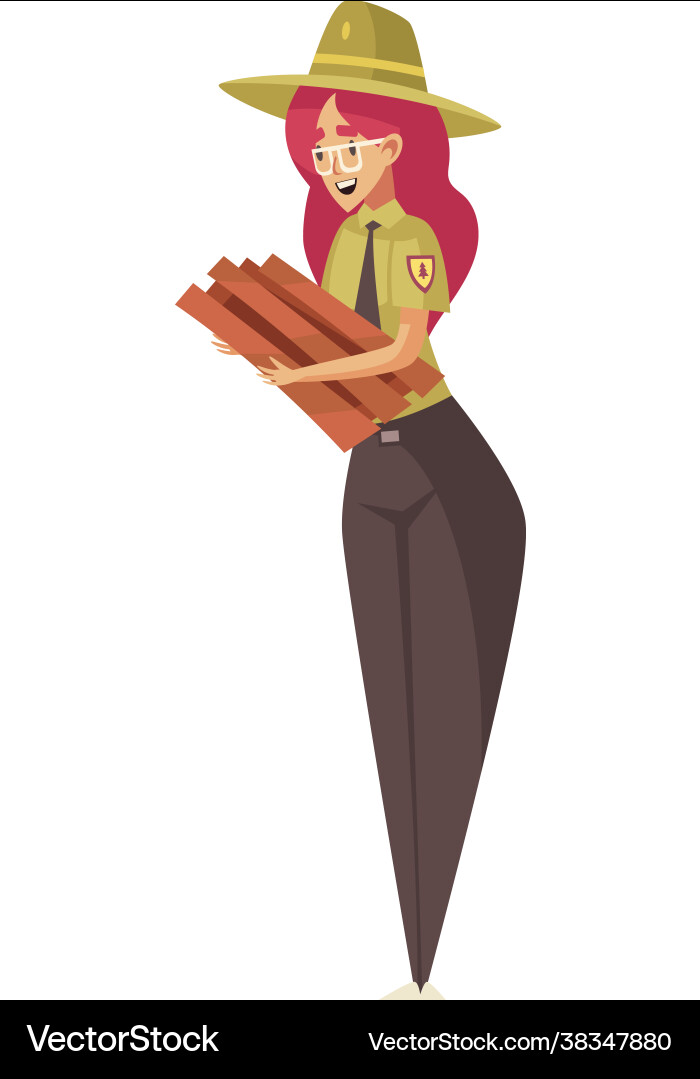 Cartoon forest ranger Royalty Free Vector Image