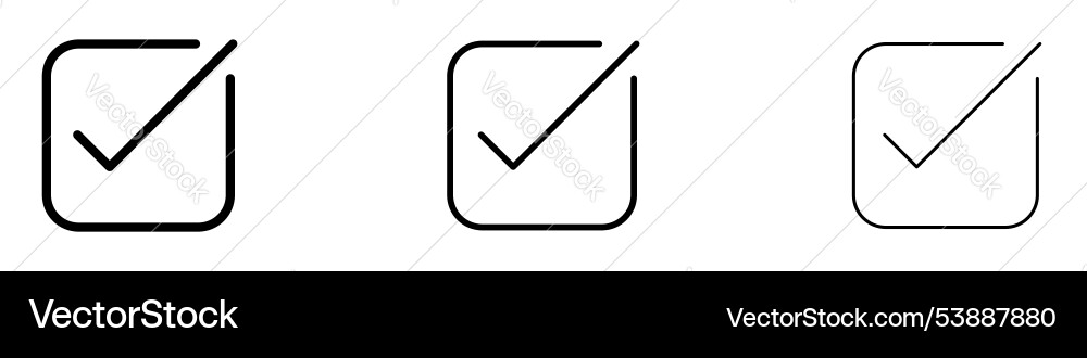 Check mark icon set Royalty Free Vector Image - VectorStock