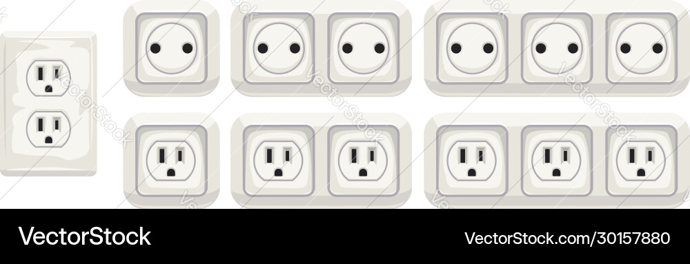 Electrical outlet set Royalty Free Vector Image
