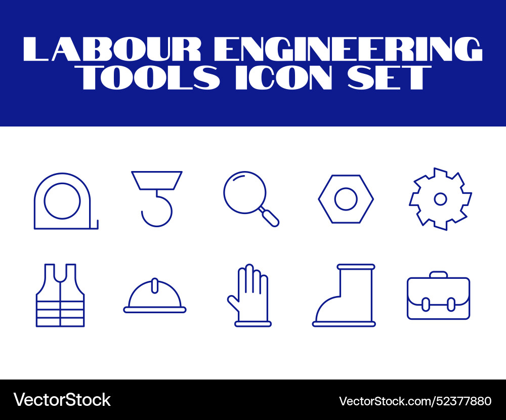 Labor icon set construction tools icons Royalty Free Vector