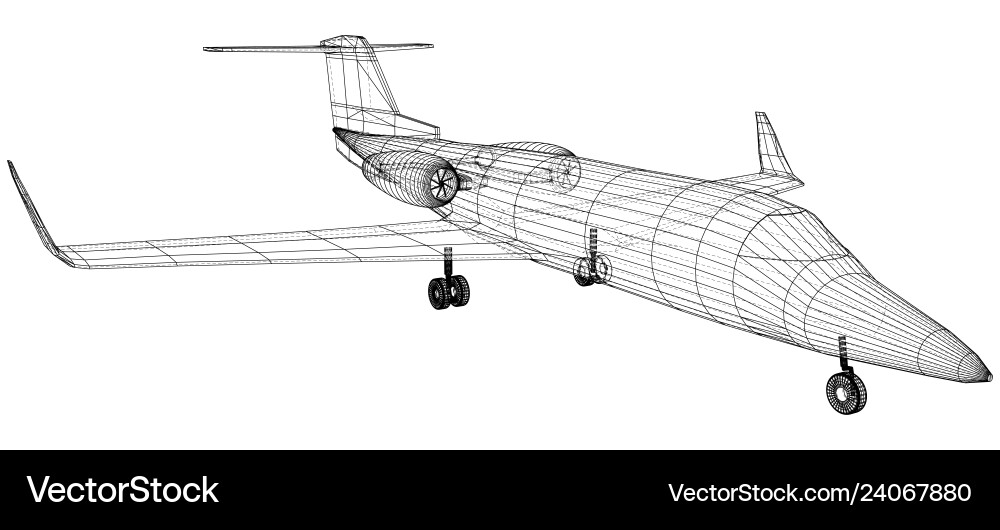 Plane wireframe concept created Royalty Free Vector Image