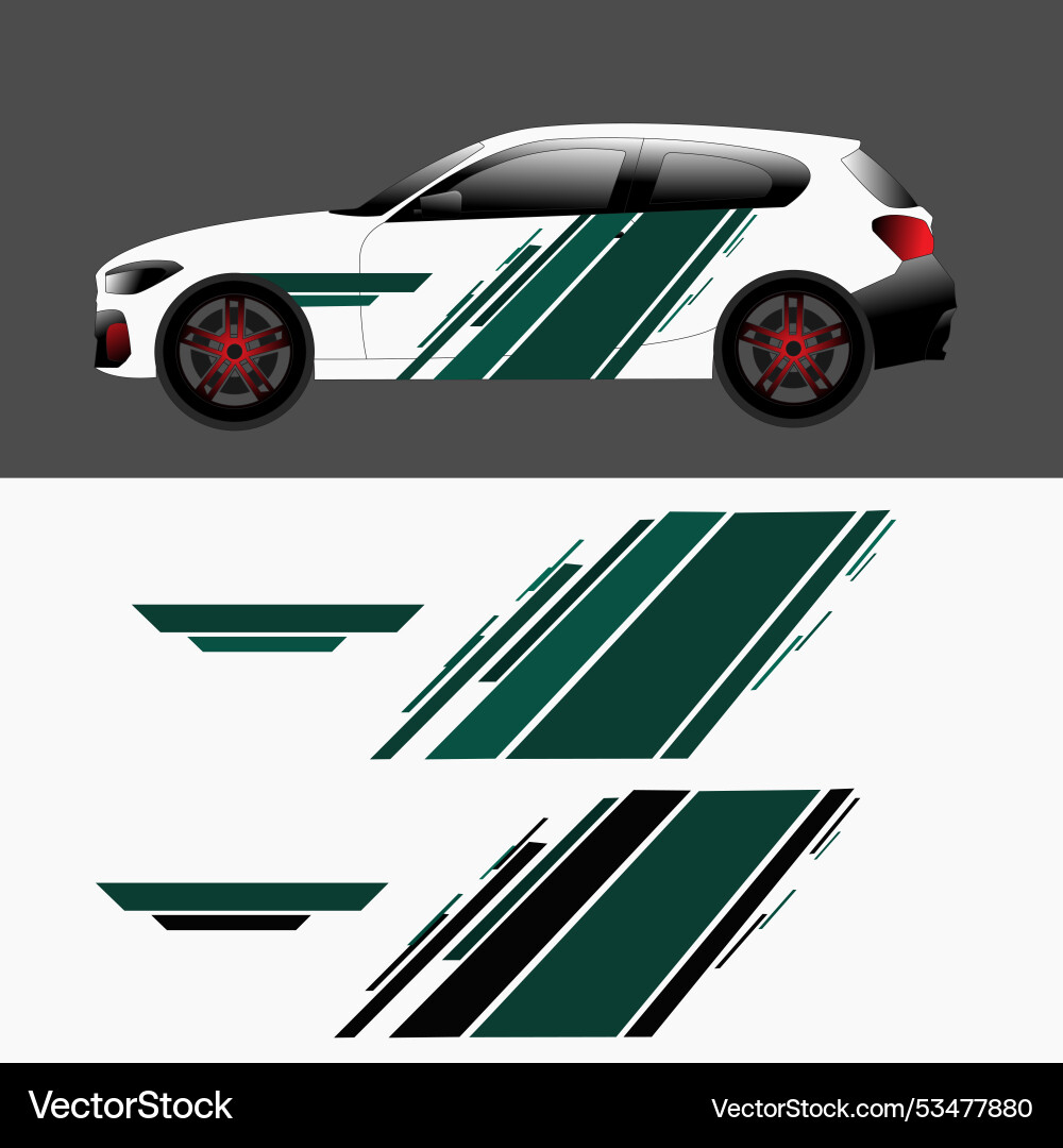Racing car sticker design Royalty Free Vector Image