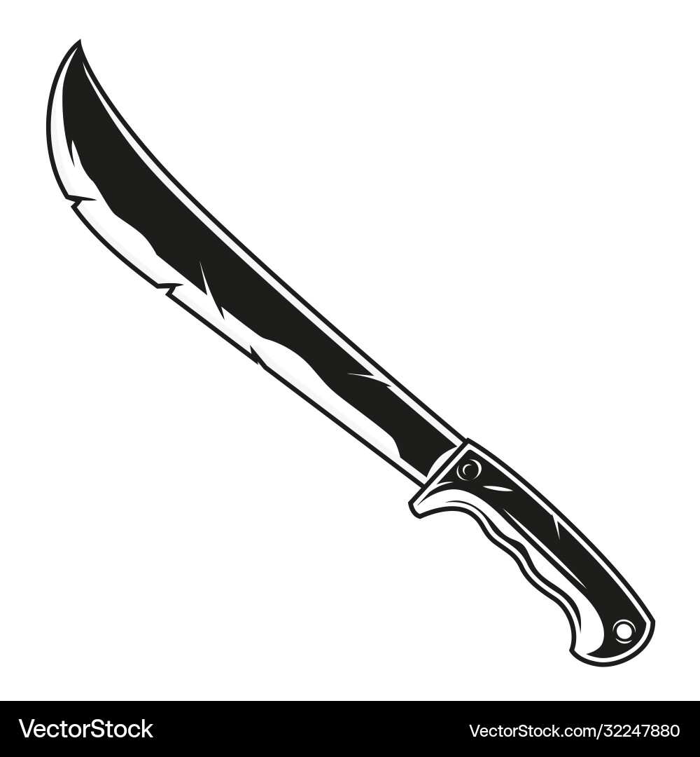 Sharp machete vintage template Royalty Free Vector Image