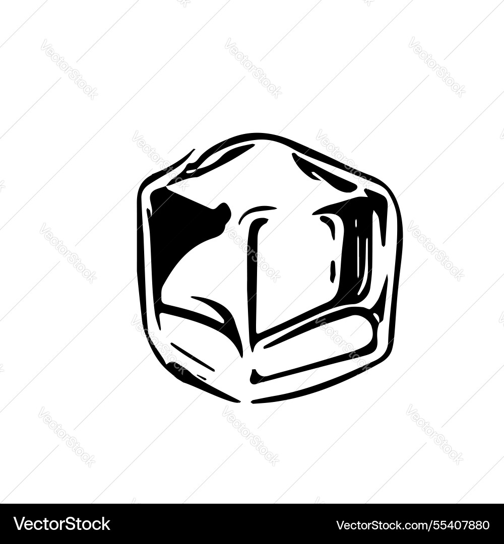 Stylized Ice Cube - Dark Background Royalty Free Vector